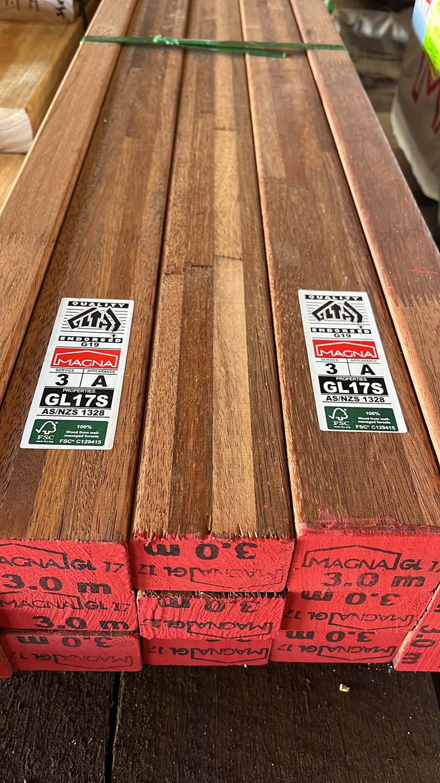 Merbau Laminated Handrail GL17 — Decking Wood QLD