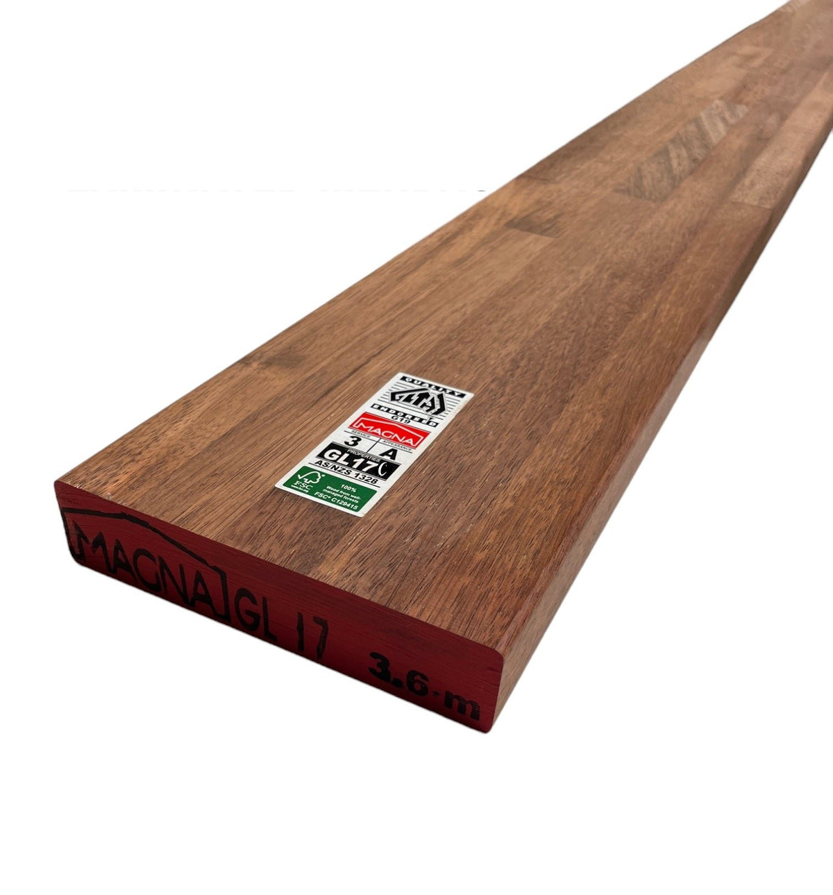 330x65 Affordable merbau laminated cambered beam — Decking Wood QLD