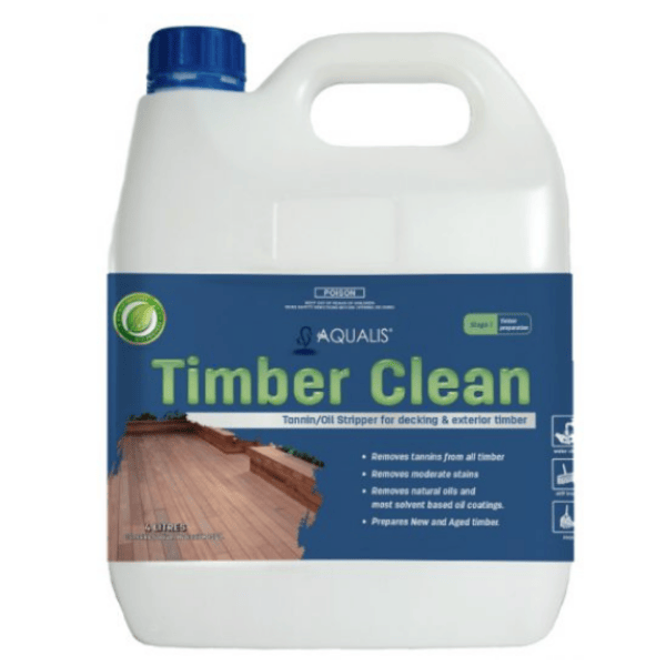 STEP 1 Aqualis Timber Clean Available in 4 L and 10 L — Decking Wood QLD